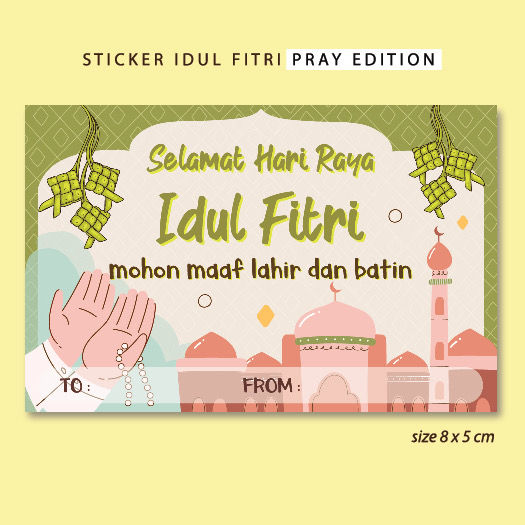 STIKER LABEL UCAPAN SELAMAT HARI RAYA IDUL FITRI LEBARAN RAMADAN KADO ...