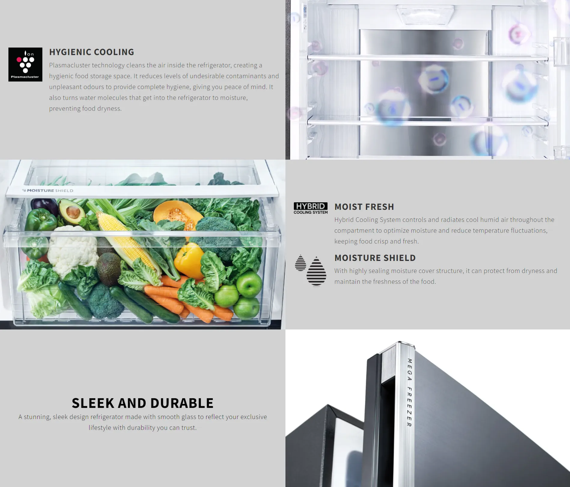 SHARP (SJP701MFMK) 2 DOOR 670L INVERTER PLASMACLUSTER FRIDGE | Lazada