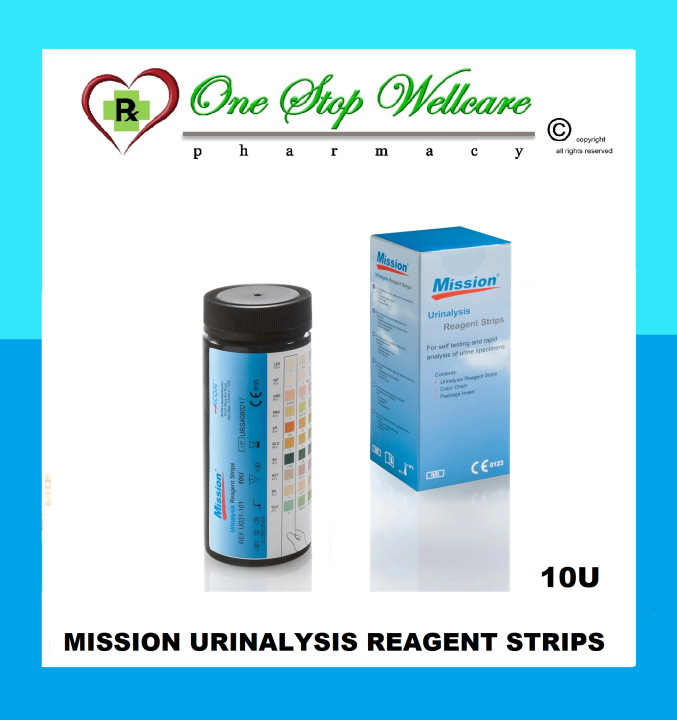 MISSION URINALYSIS REAGENT STRIPS 10U (EXP:03/2026) | Lazada