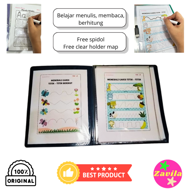 Buku Worksheet Edukasi Anak PAUD Aktivitas Pertamaku Belajar Menulis ...