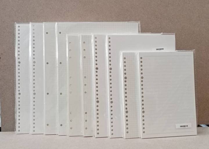 กระดาษรีฟิล Paper Refills A5 - 20 holes / B5 - 26 holes / A4 - 30 holes ...