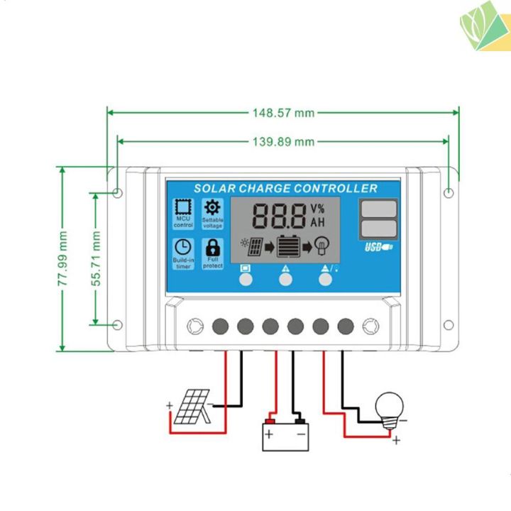 Sici 100A Solar Charge Controller, Solar Panel Controller 12V24V Adjustable LCD Display Solar ...