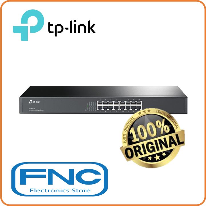TP-LINK TL-SF1016 Network 16 Port 10/100Mbps RJ45 Ports 1U 19-inch Rack ...