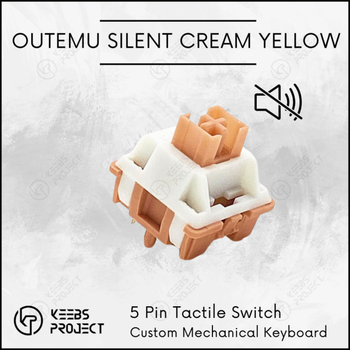[Ready Stock] Outemu Silent Cream Yellow Switch 5pin Linear Switches for Mechanical Keyboard ...