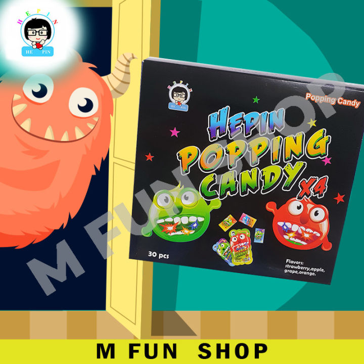*Halal* 30 Packs Hepin Popping Candy 4 Mix Fruit Flavors x 4g | Lazada
