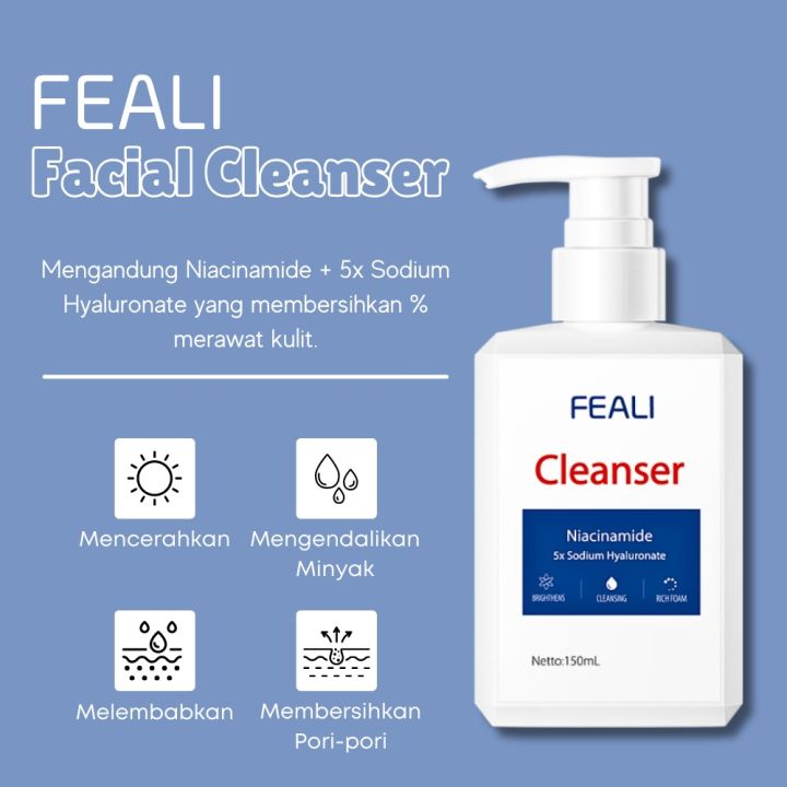 FEALI Cleanser Niacinamide 5X Sodium Hyaluronate Cleanser Facial Wash ...