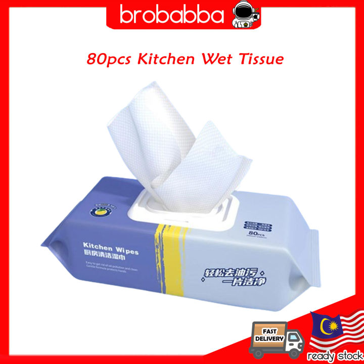 BroBabba 80pcs Tissue Kitchen Cleaning Wipes Strong Decontamination ...