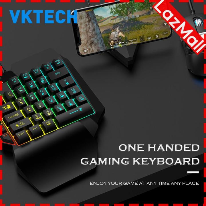 [Vktech] T1 Wired One Handed Mechanical Feel Keyboard Mouse Combo Set ...