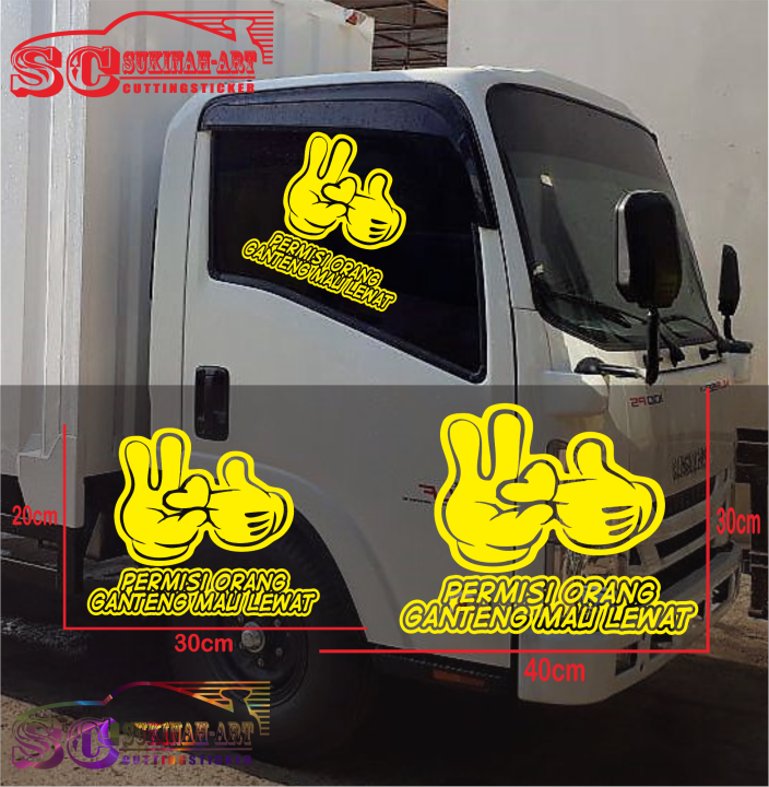 stiker viral kata-kata motivasi permisi orang ganteng mau lewat mobil ...