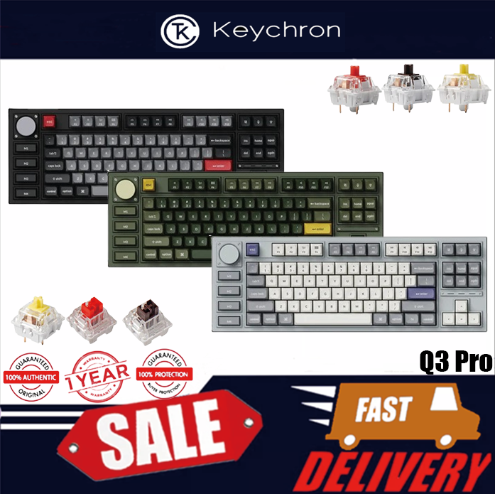 Keychron Q3 Pro QMK/VIA Wireless Game Custom Mechanical Keyboard | Lazada