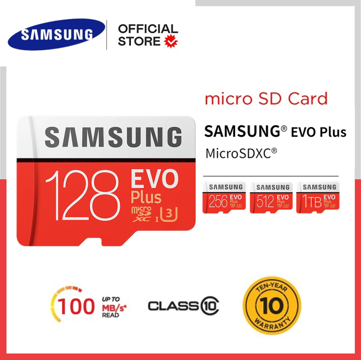 Samsung Evo Plus Micro SDXC 128GB 256GB 512GB 1TB Class 10 U3 Memory ...