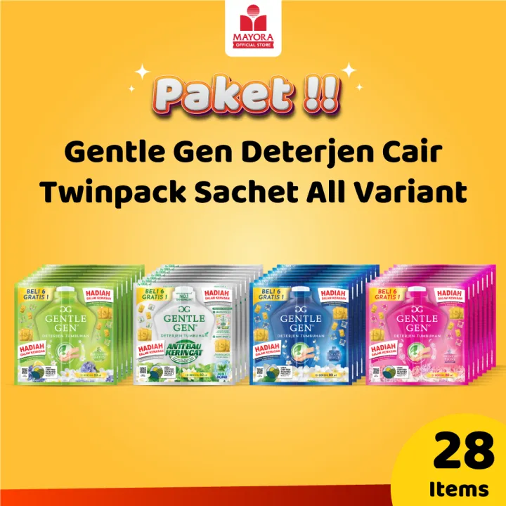 Gentle Gen Deterjen Cair Twinpack Sachet All Variant | Lazada Indonesia