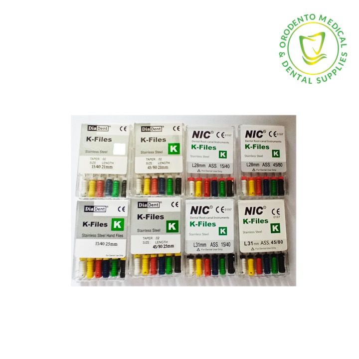 K-files Stainless Steel Size:15-40/45-80 L21mm,L25mm,L28mm & L31mm ...