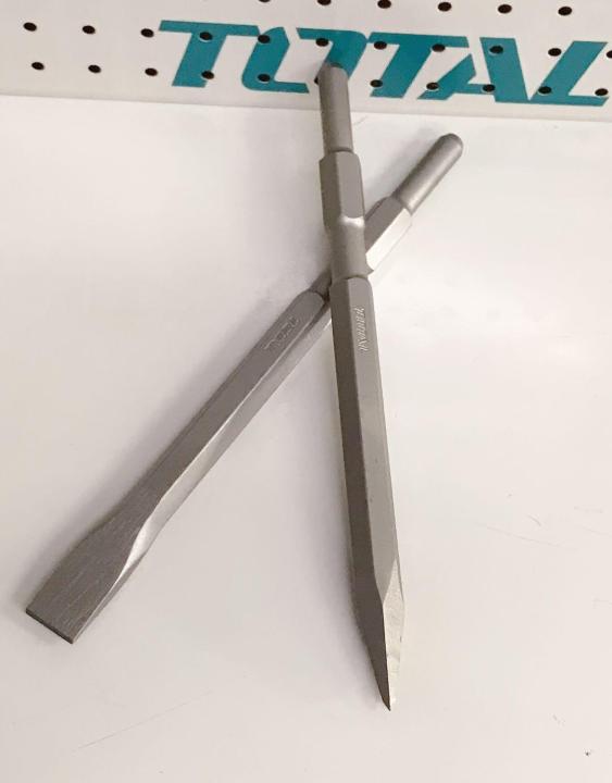 Total 2pcs hex chisel for chipping hammer flat (TAC153172) and pointed ...
