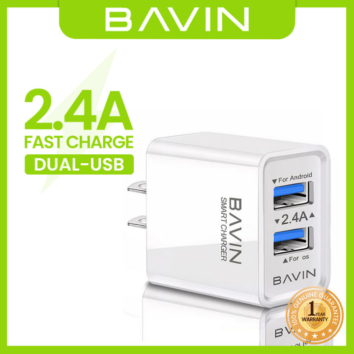 BAVIN PC273 2.4A Quick Charging Wall Charger & Universal USB Adapter w ...