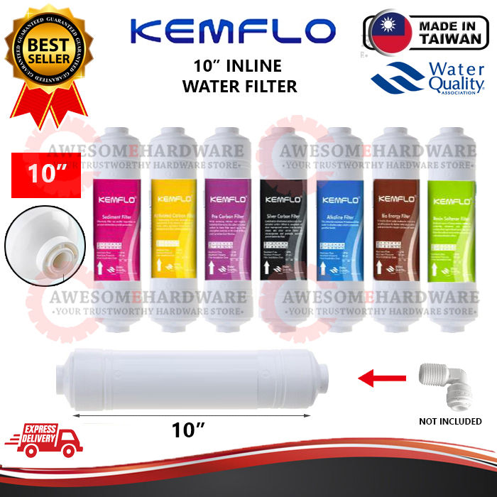 KEMFLO TAIWAN 10" INLINE WATER PURIFIER FILTER CARTRIDGE SEDIMENT ...