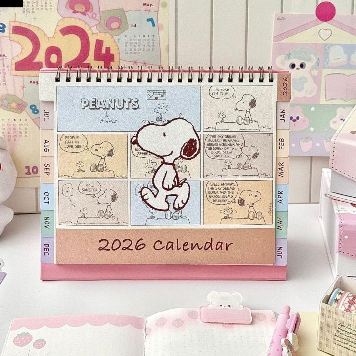 RSBPHM Coil Binding 2026 Snoopy Desk Calendar With Memo Notes One Month ...