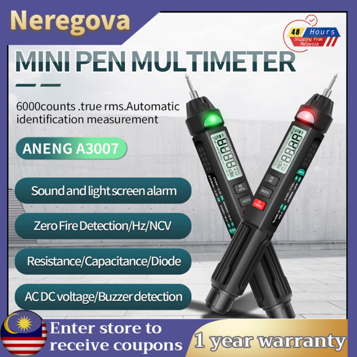 👍🏻👍🏻NERE Pen Digital Multimeter 6000 Counts True RMS Voltage Meter ...