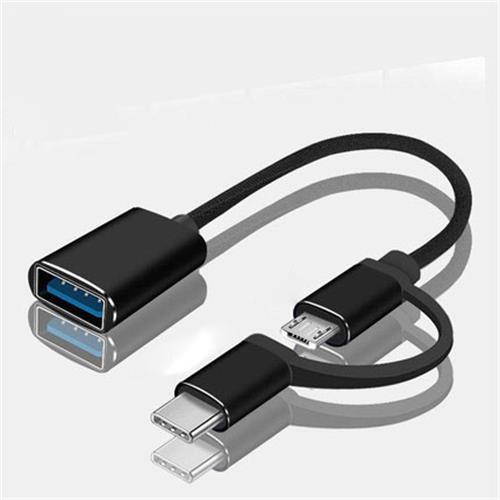 2 In 1 USB 3.0 OTG Adapter Cable Type-C Micro USB To USB 3.0 Interface ...