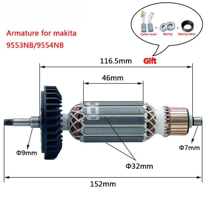 Armature Original makita 9553NB 9554NB 9556NB 9557NB AC220V-240V ...