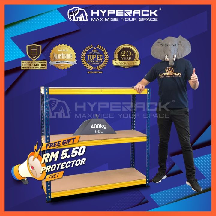 🐘 HYPERACK™️ Adjustable 3 Tier Metal Boltless Rack Rak Dapur Rack Shelf ...