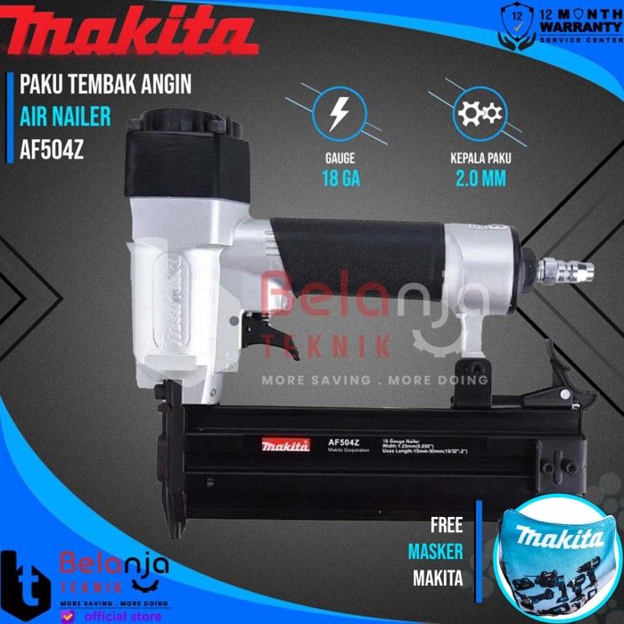 Makita AIr Nailer AF 504 Z Mesin Paku Tembak Angin AF504Z | Lazada ...