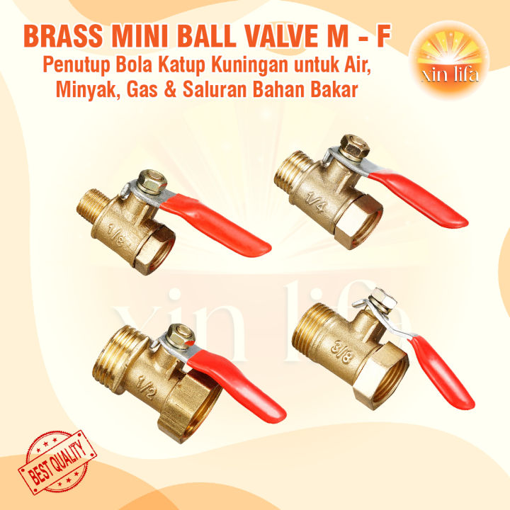 BALLVALVE KUNINGAN ASLI 1/2" 3/8" / GAGANG BESI LAPIS FIBER / STOP KRAN ON OFF PIPA AIR TEBAL ...