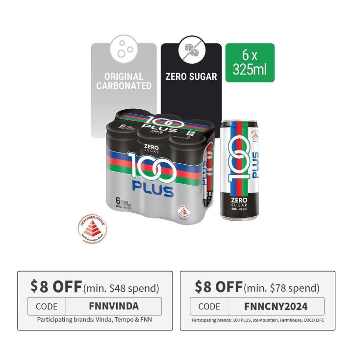 100PLUS Zero Sugar Isotonic Drink 325ML x 6 | Lazada Singapore