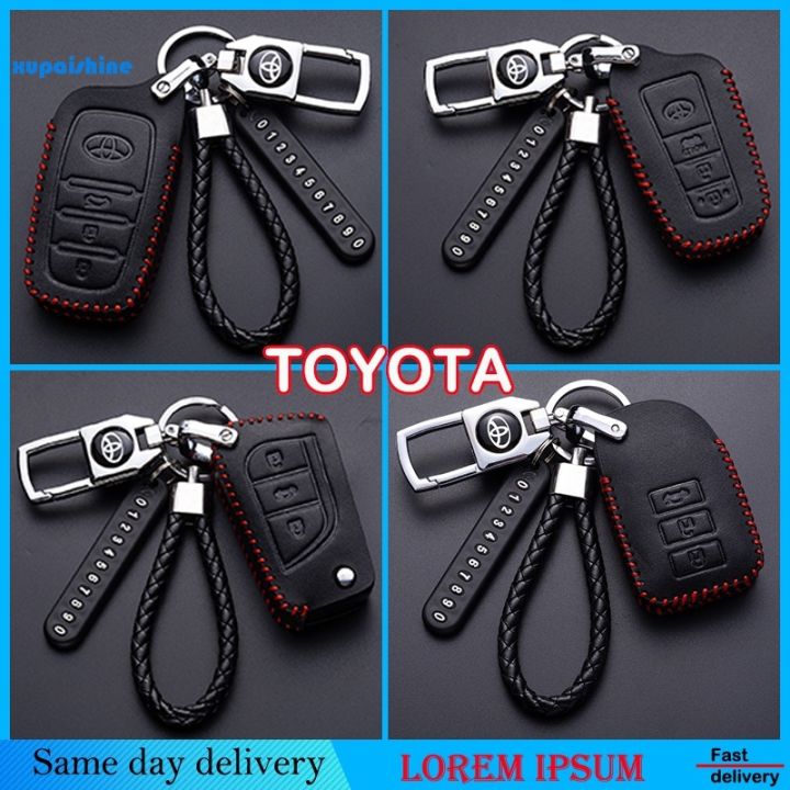 【XPS】Cod high quality leather for toyota key cover Remote key case with ...