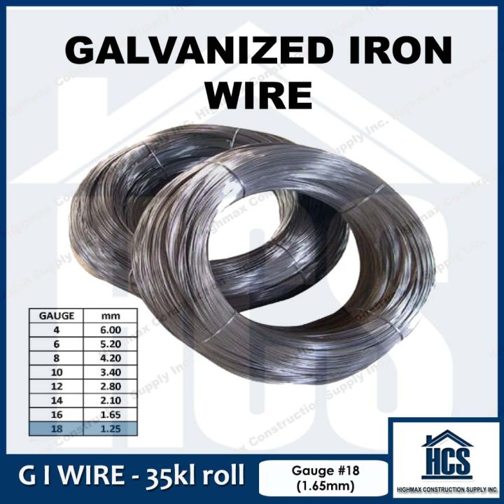 Galvanized Iron Wire GI Wire Gauge No. 18 (35kgs) Hot-Dipped Alambre Steel tie wire | Lazada PH