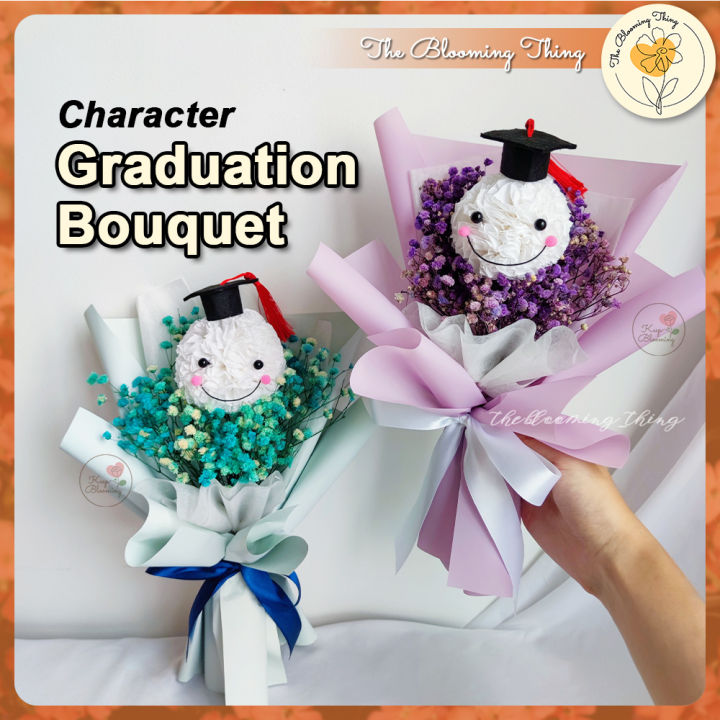 Graduation Character Bouquet Convocation Flower with Baby Breath ...