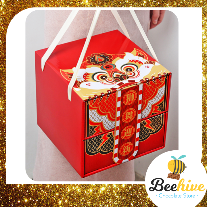 CNY Lion Dance Premium Drawer Chinese New Year Kuaci and Pineapple ...