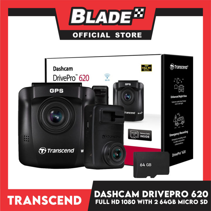 Transcend Dash Camera DrivePro 620 Car Video Recorder 64gb (With Free ...