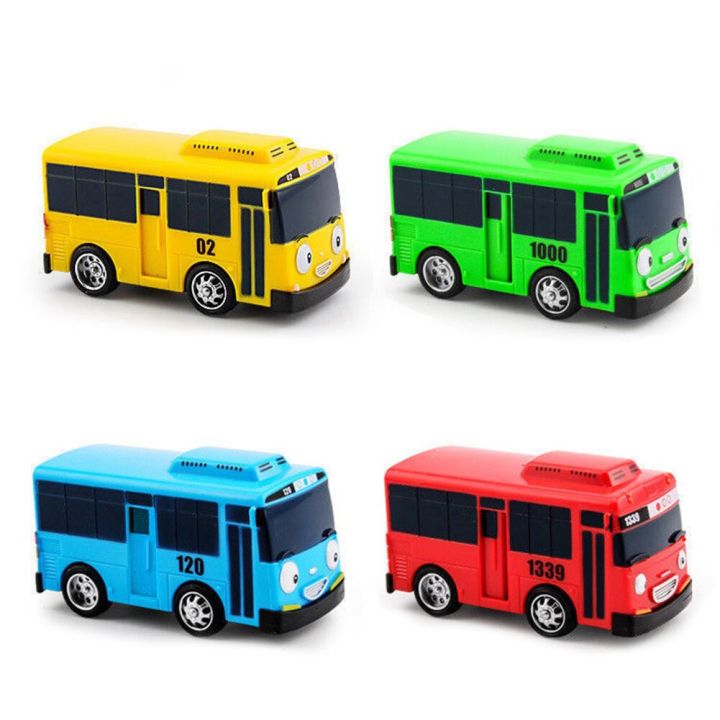 1/4Pcs Cartoon Mini Bus Taxi Back Children Educational Toys Little Bus ...