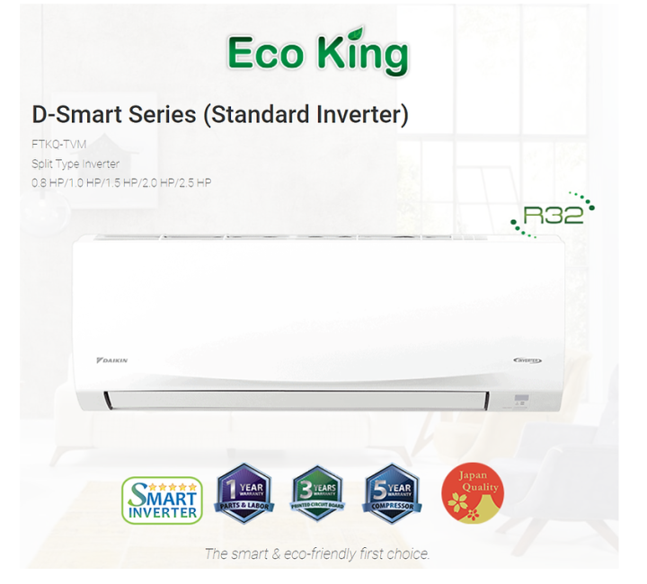 Daikin Split Type Aircon D-Smart Inverter 1.0/1.5/2.0/2.5 HP | Lazada PH