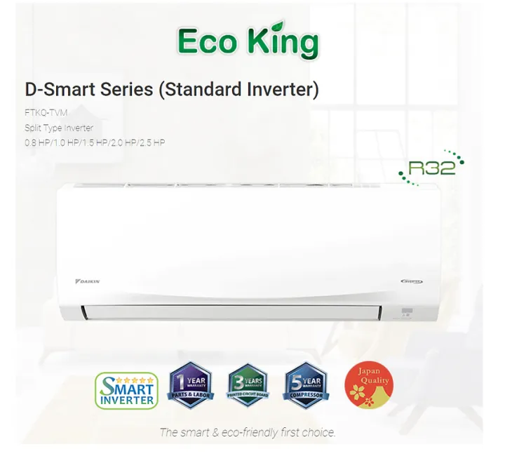Daikin Split Type Aircon D-Smart Inverter 1.0/1.5/2.0/2.5 HP | Lazada PH