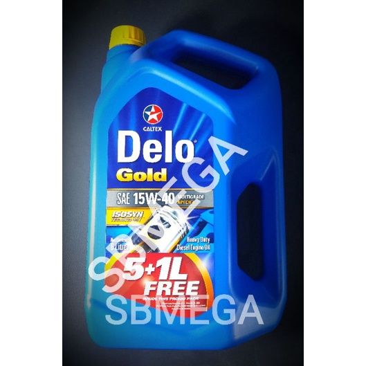 5 1L (6L) Caltex Delo Gold Limited Time Only SAE 15W-40 Multigrade Heavy Duty Diesel Engine Oil ...