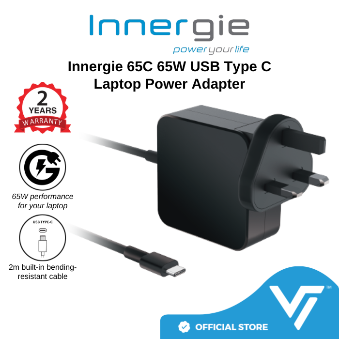 Innergie 65C Universal USB Type C Laptop Power Adapter (65W) Fast ...