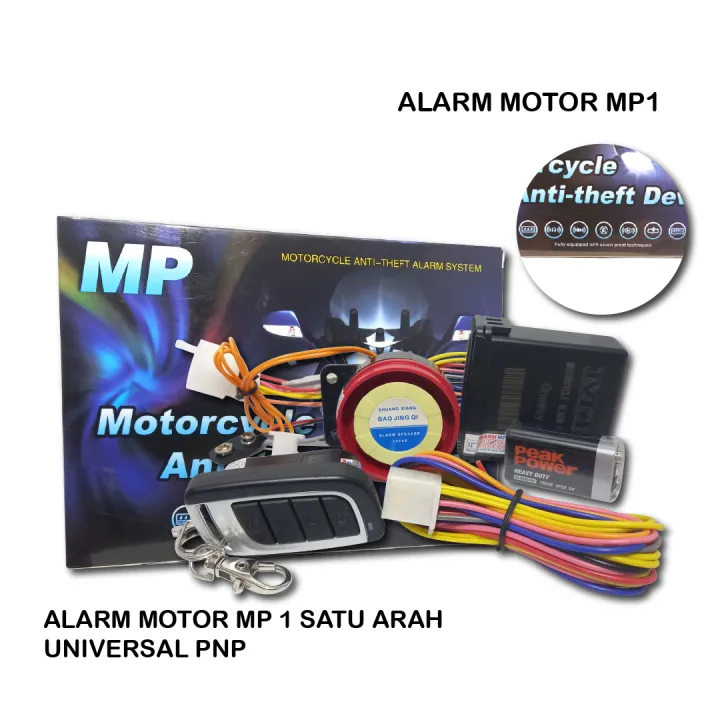 Alarm Motor MP One Way 1 Arah Remoter Bunyi Stater Jarak Jauh Bagus ...