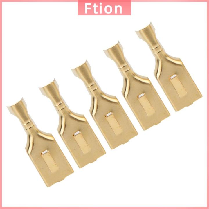 FTION 100PCS 7.8mm Size Female Spade Connector Brass Material Golden ...