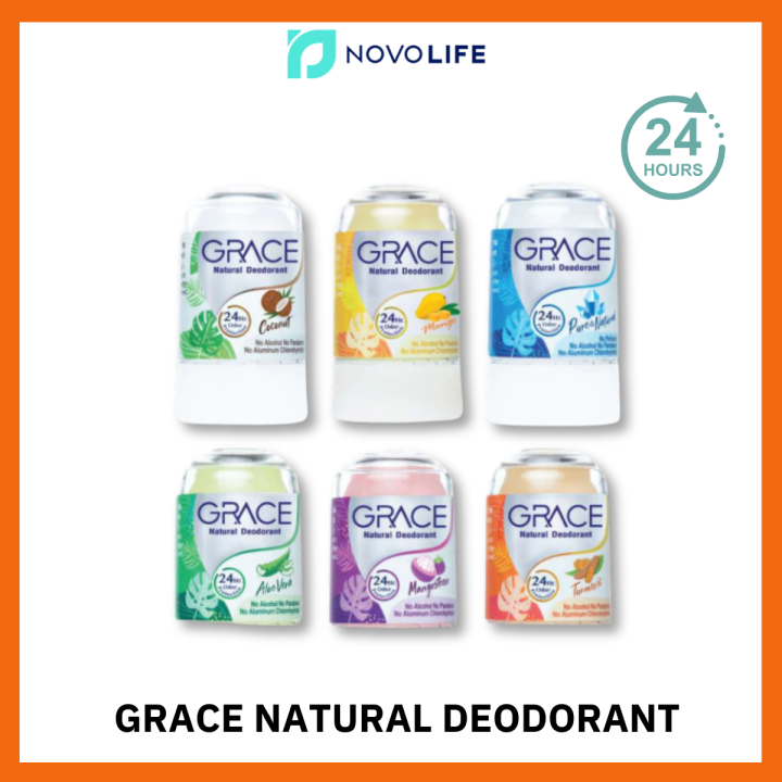 Grace Natural Deodorant เกรซ โรลออนระงับกลิ่นกายสารส้มธรรมชาติ70g ...