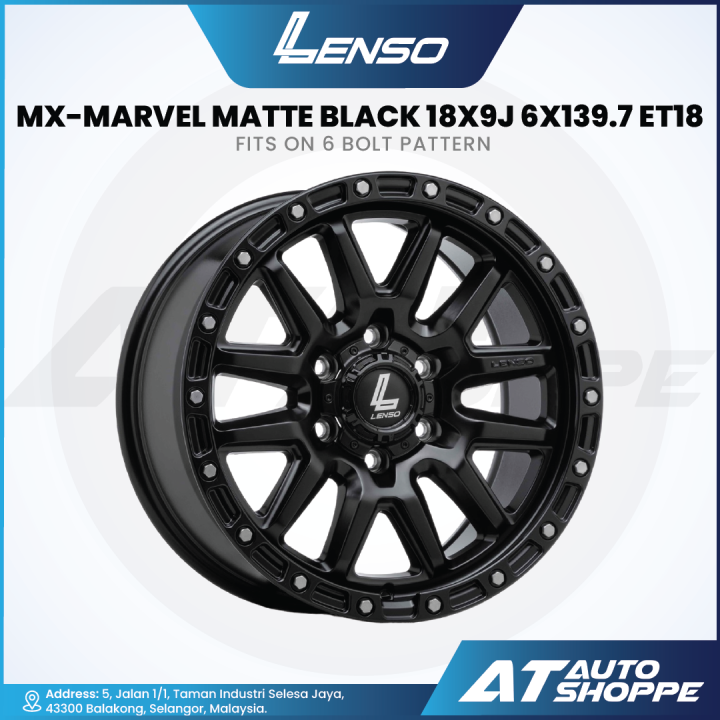 Lenso MX-Marvel - Matte Black 18x9J ET18 6x139.7 (1 Piece) Wheels ...