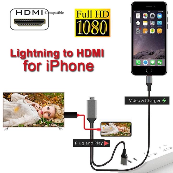 #Corner house# Lightning to HDMI Adapter Cable 2M 1080P HDMI Sync ...