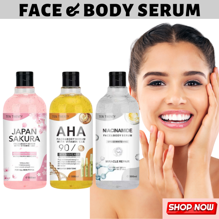 ORIGINAL Face & Body Serum - AHA with Vitamin C & E | Niacinamide Serum ...