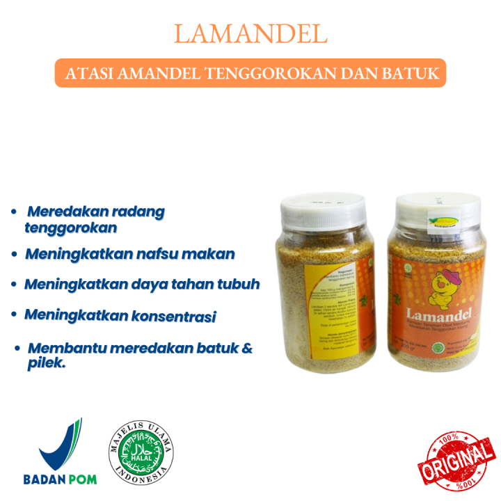 LAMANDEL ATASI AMANDEL HERBAL TENGGOROKAN BATUK | Lazada Indonesia