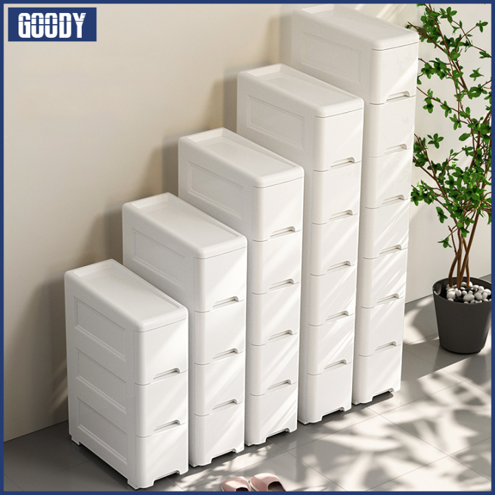 Goody Drawer Cabinet 18/25cm Wide Gap Storage Cabinet Slim Drawer White ...