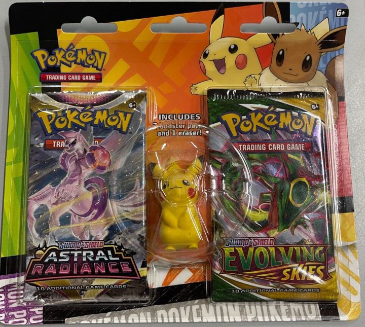 Pokemon TCG - Eraser 2 Pack Blister Pack Featuring Pikachu/Eevee ...