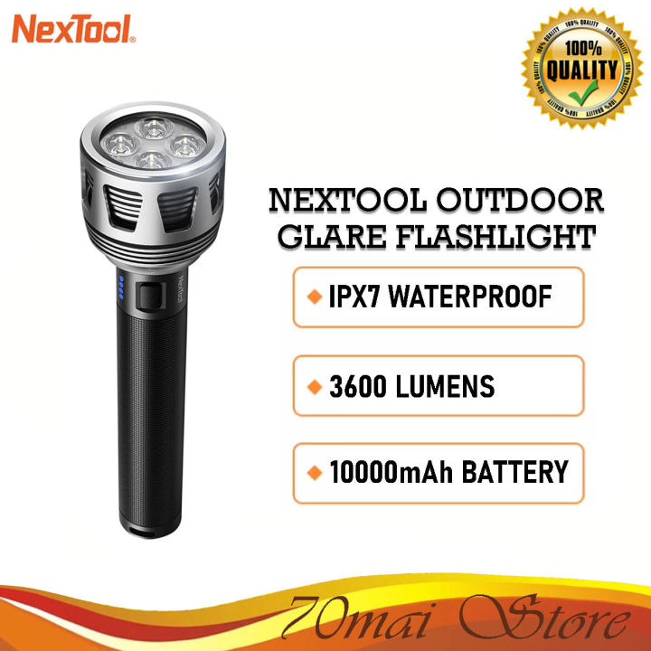 NexTool Thunder Searching Rechargeable Flashlight LED 3600lm 450m USB-C ...