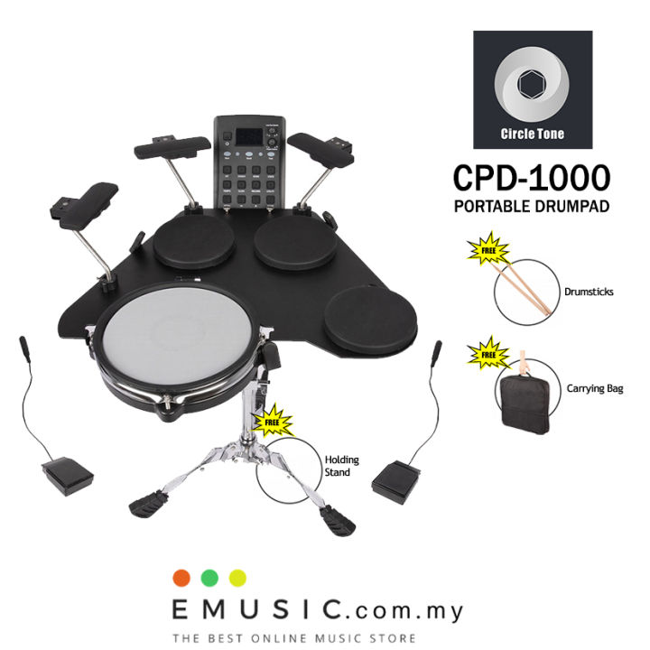 CircleTone CPD1000 7-Piece Compact Electronic Drumkit CPD-1000 CPD 1000 ...