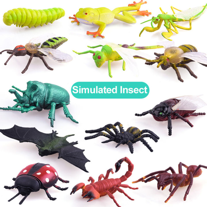 BC Simulated Wild Animal Insects Set Figurine Beetles Spiders Mantis ...